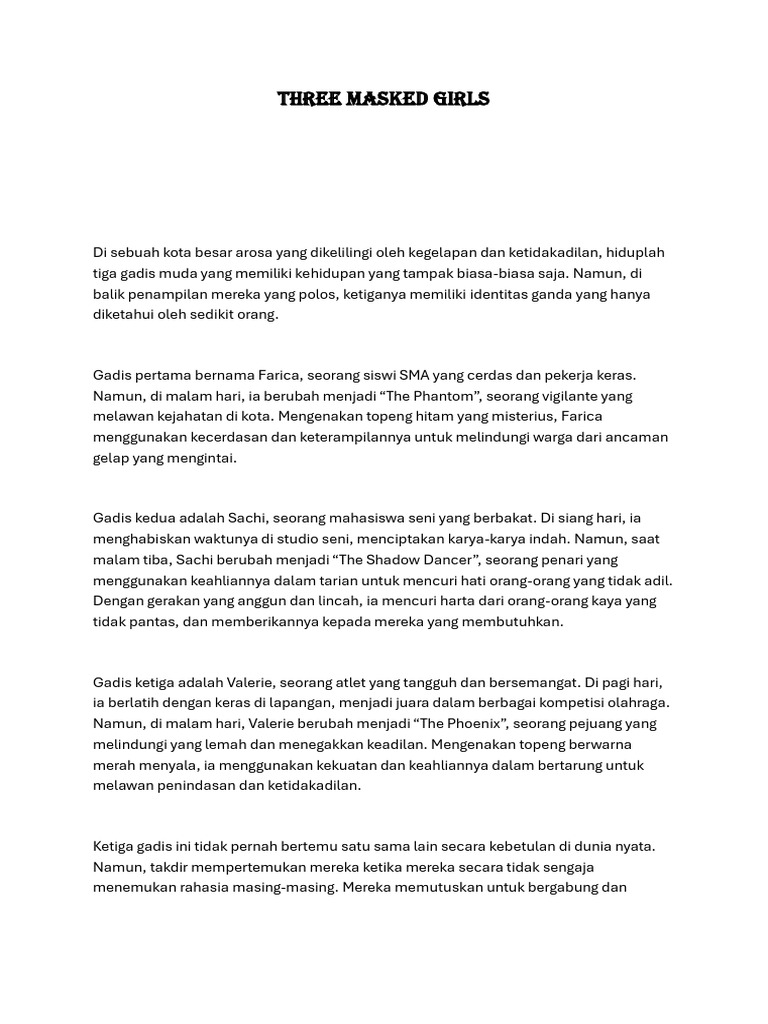 three masked girl | PDF