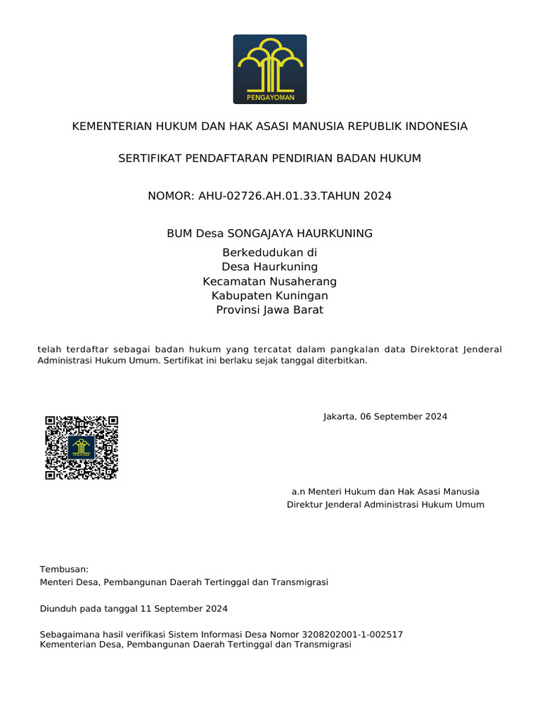 AHU-02726.AH.01.33.TAHUN 2024 | PDF