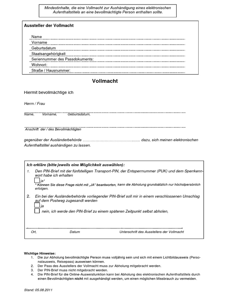 Vollmacht | PDF