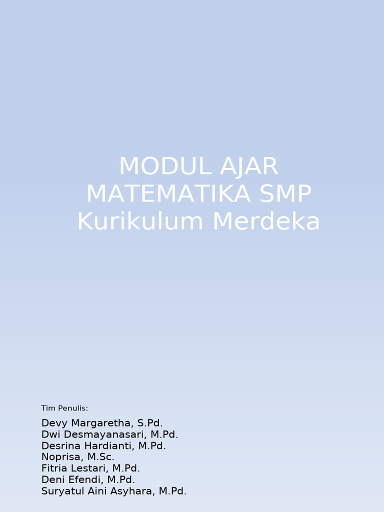 Buku Modul SPLDV Kurikulum Merdeka | PDF