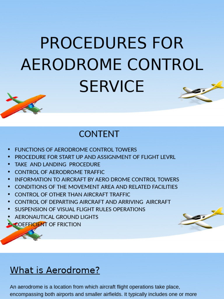 Procedures For Aerodrome Control Service | PDF
