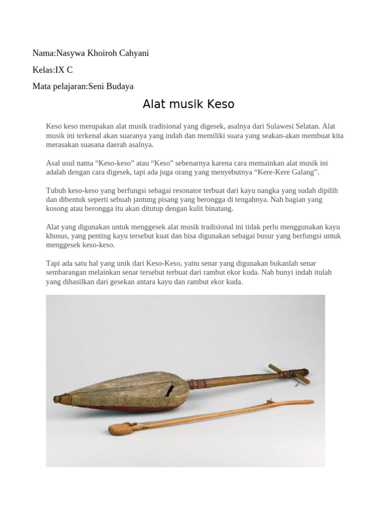 Alat Musik Keso Keso | PDF