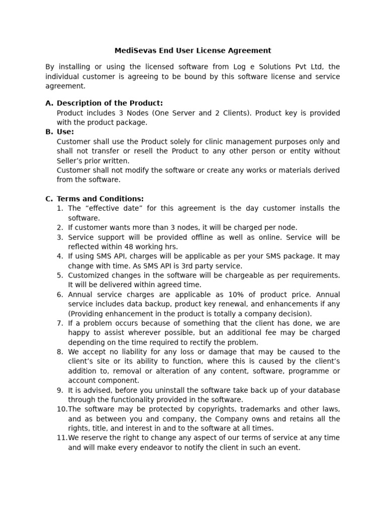 Helathcare Software End User License Agreement | PDF | Software | Computing