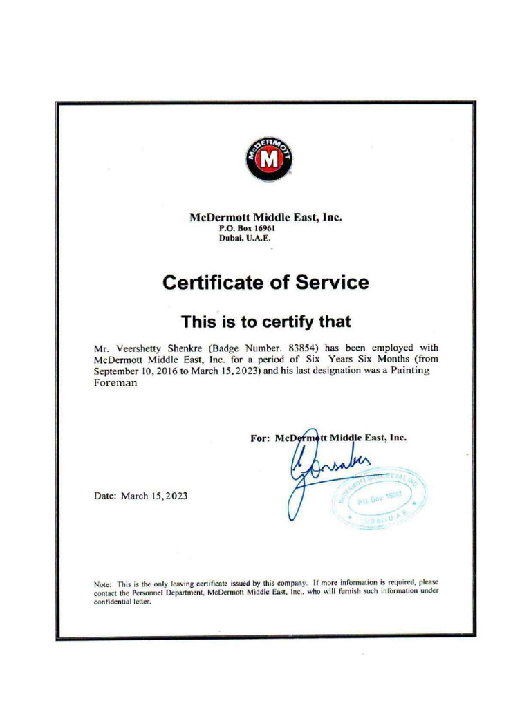 coating crew supervisor EXPERIENCE CERTIFICATES | PDF