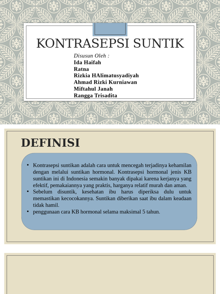 Kontrasepsi Suntik | PDF
