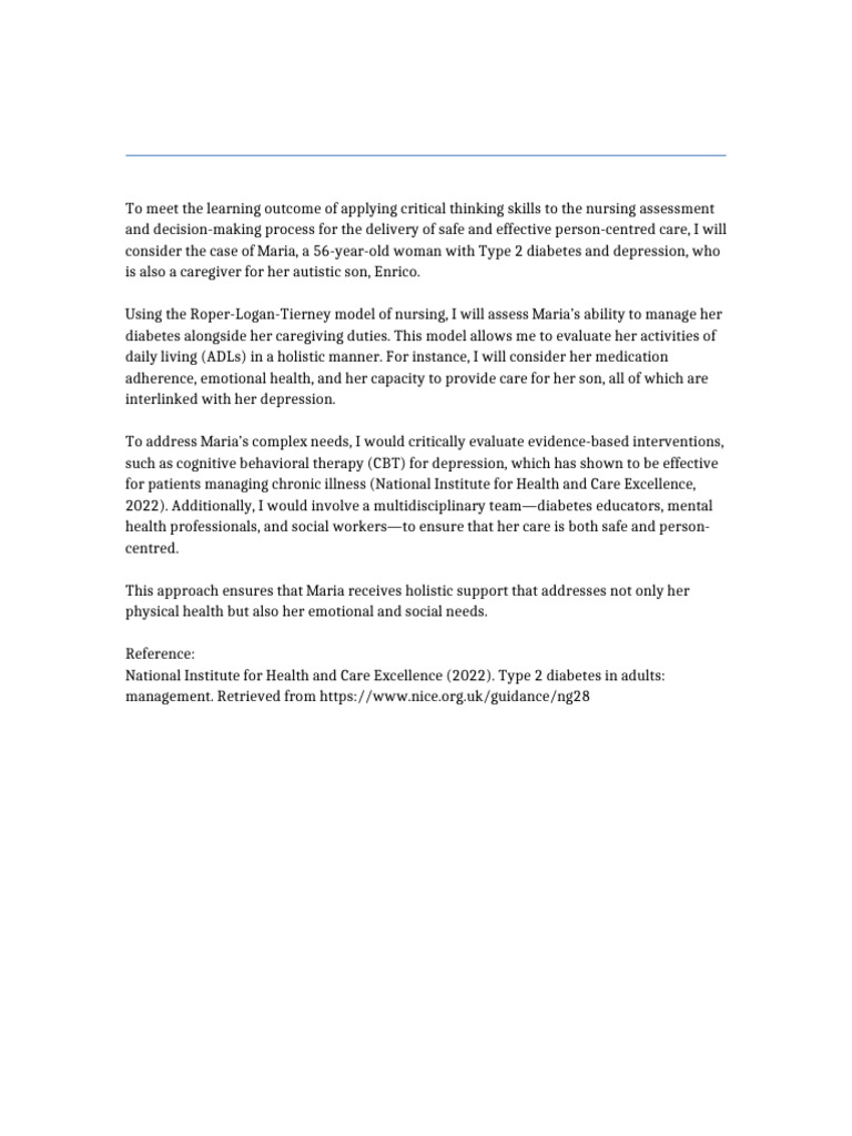 Application_of_Critical_Thinking_in_Maria_Case | PDF