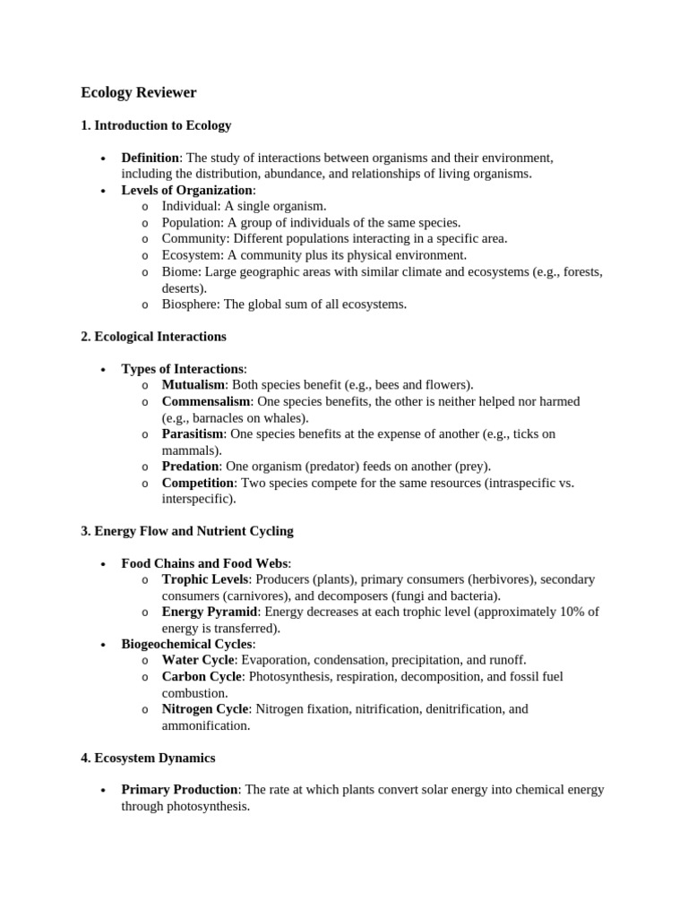 Ecology Reviewer | PDF
