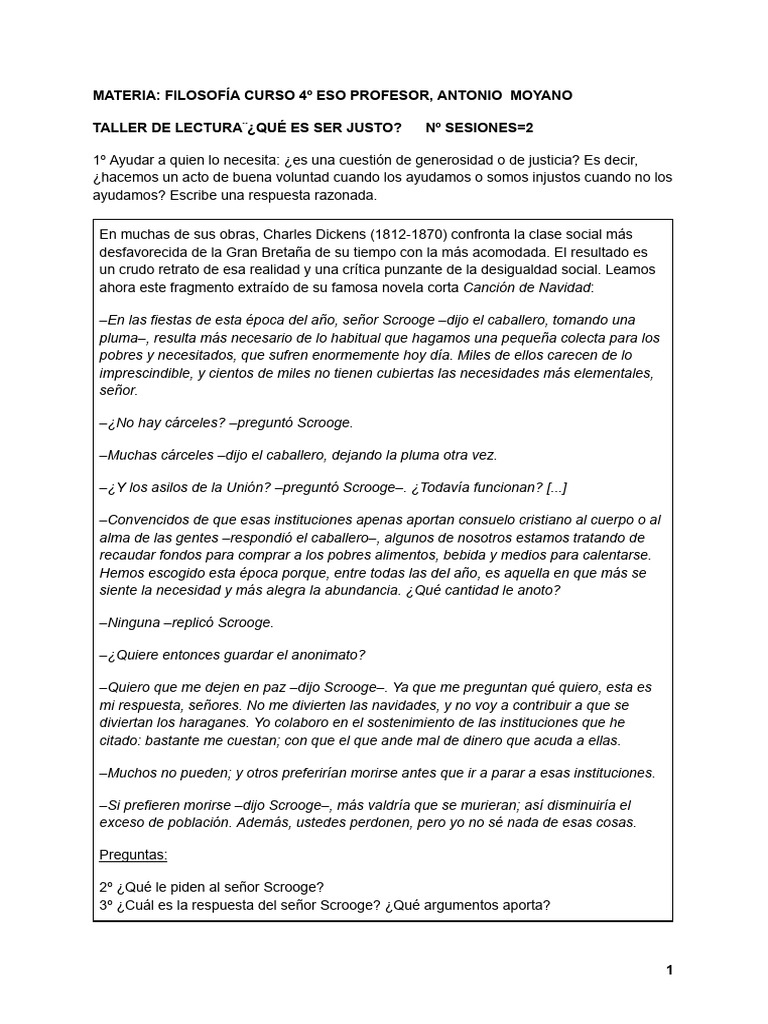 ¿Qué significa ser justo? | PDF | Ebenezer Scrooge