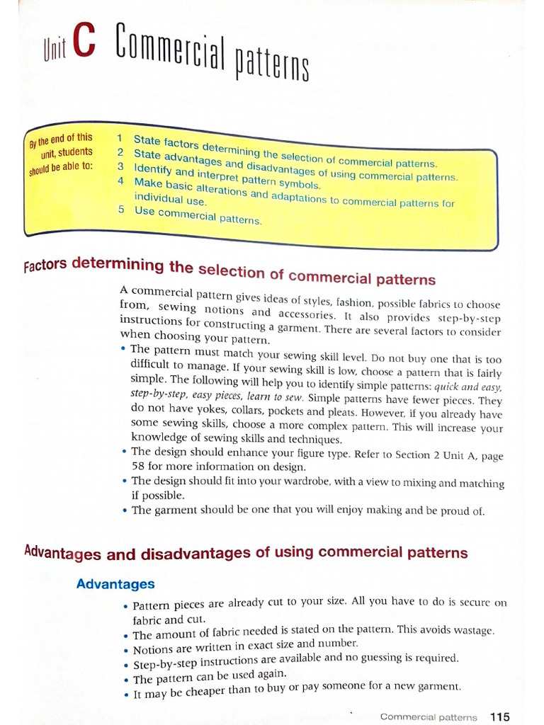 Commercial Patterns Handout | PDF
