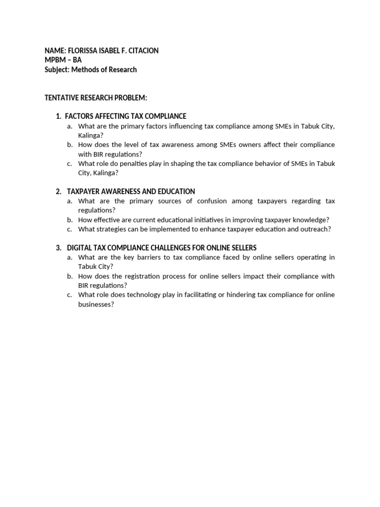 RESEARCH PROBLEMS | PDF RESEARCH PROBLEMS | PDF