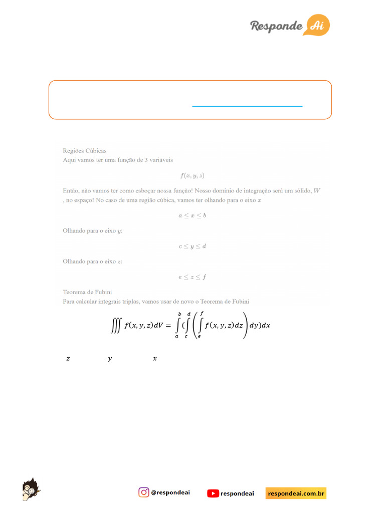Resumo Integrais Triplas | PDF