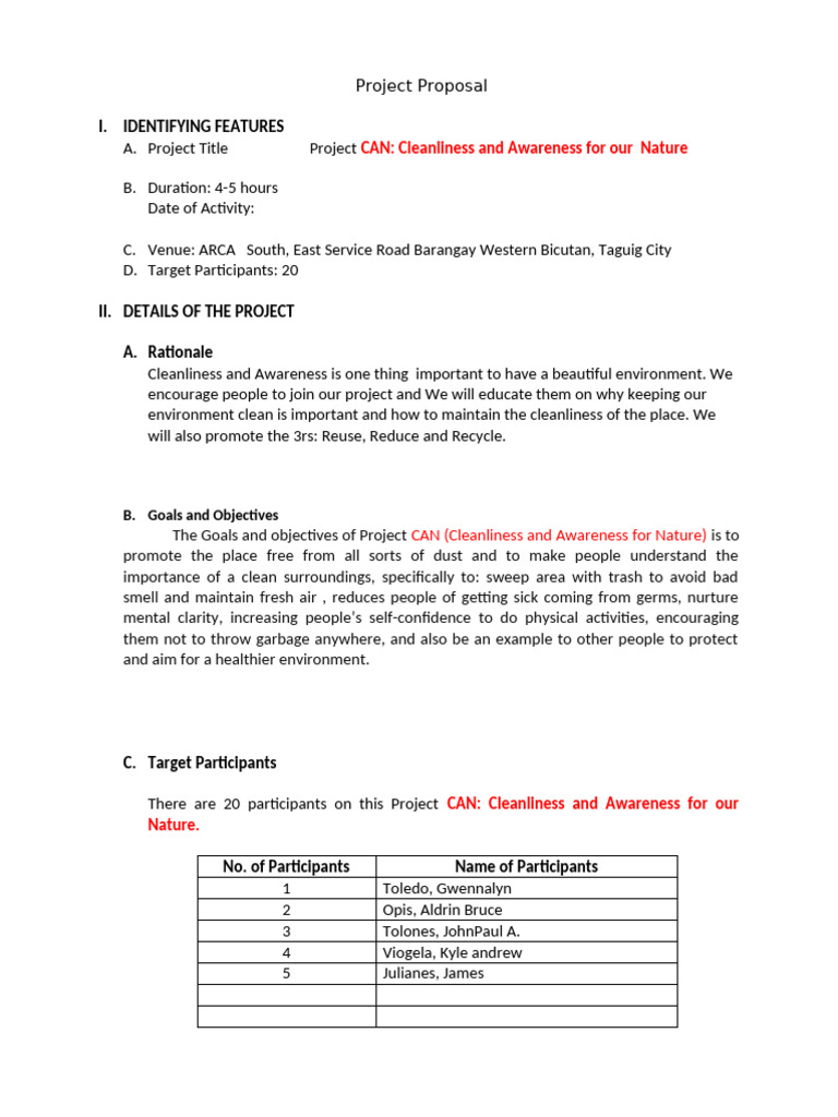 PROJECT PROPOSAL | PDF