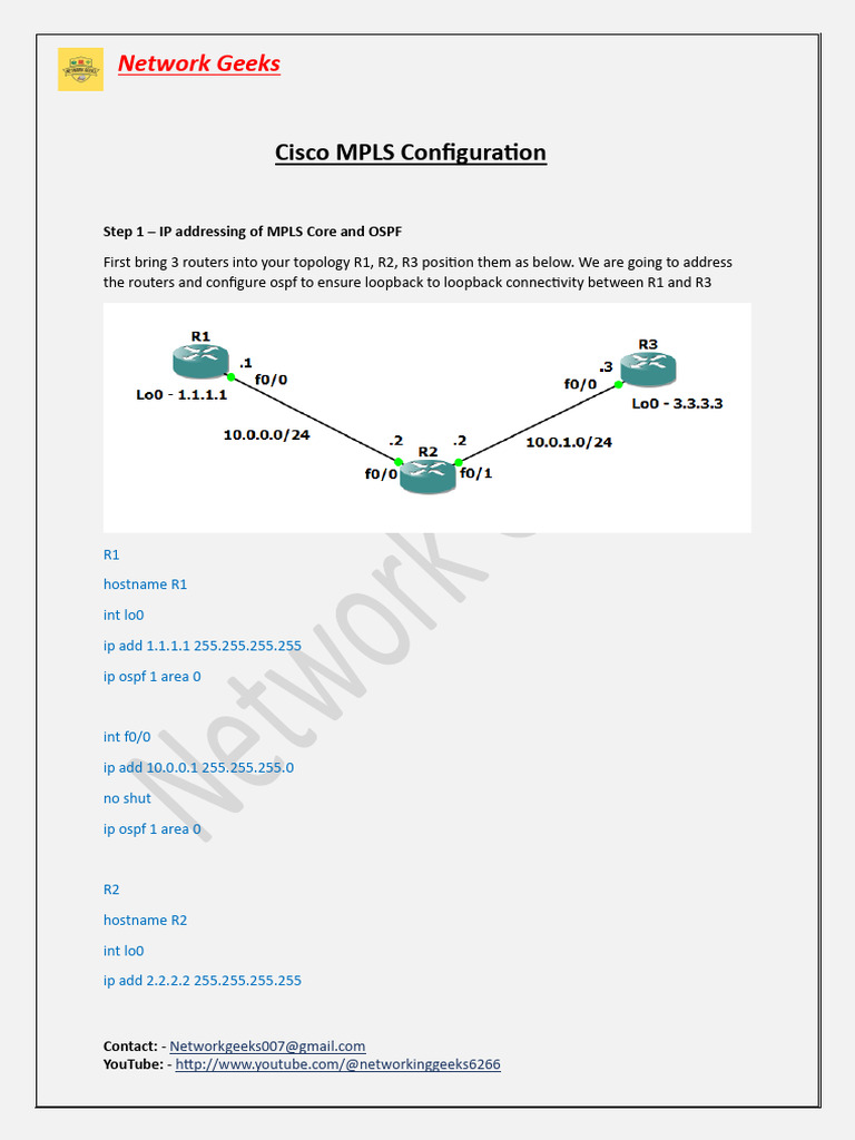 MPLS Configuration Guide | PDF