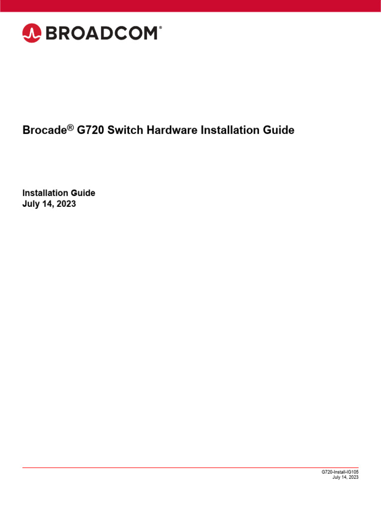 Brocade G720 Switch Hardware Installation Guide | PDF