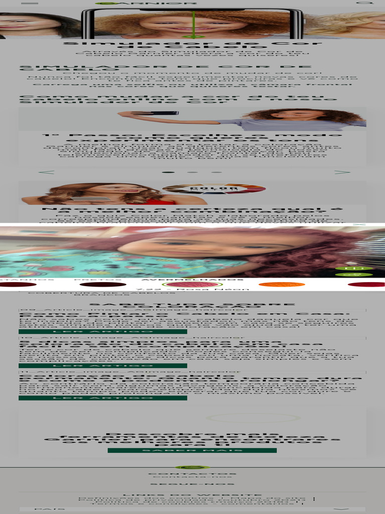 Simulador de Cor de Cabelo Garnier | PDF