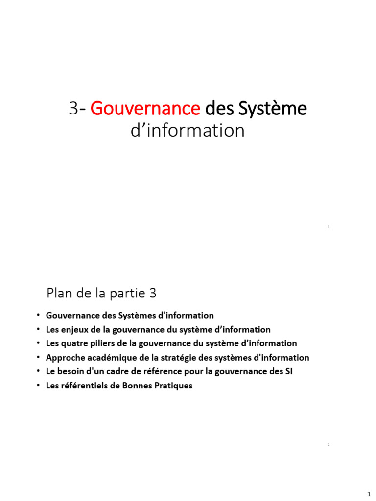 3-Gouvernance Des SI | PDF