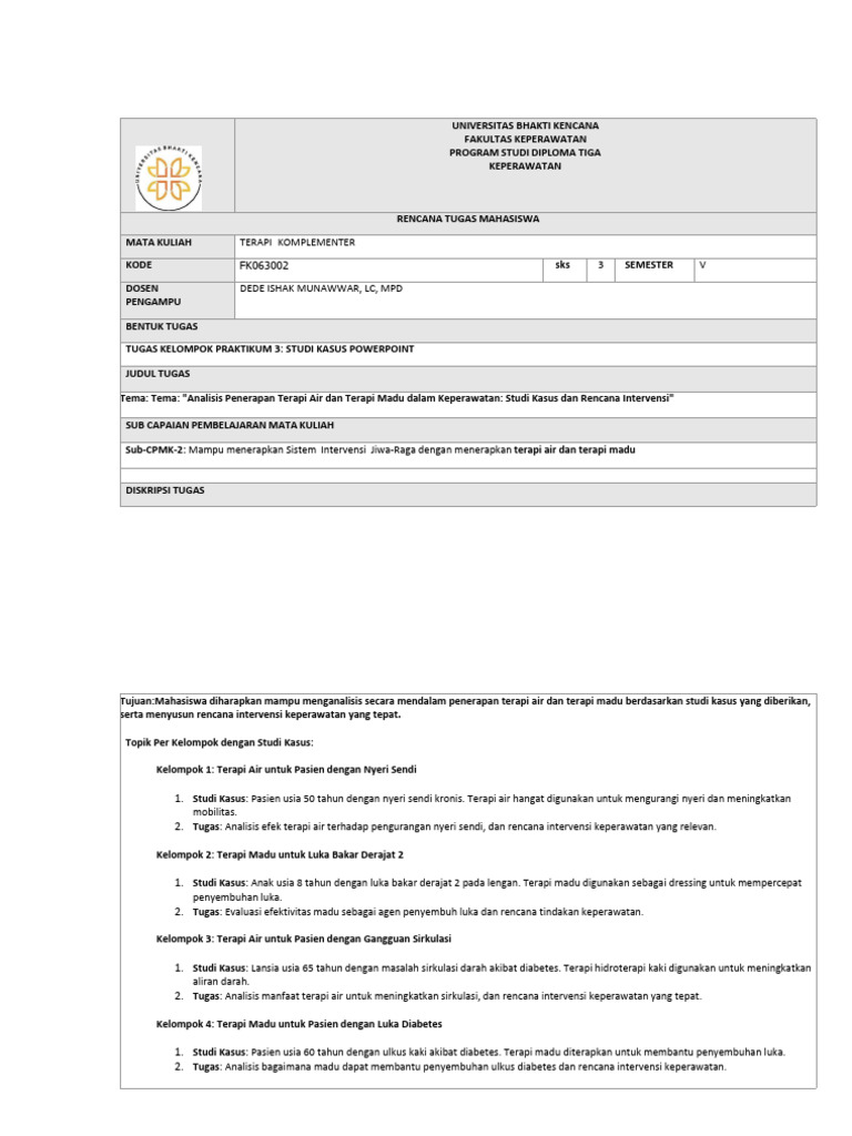 Sesi 6 - Tugas Studi Kasus Terapi Air Dan Madu | PDF