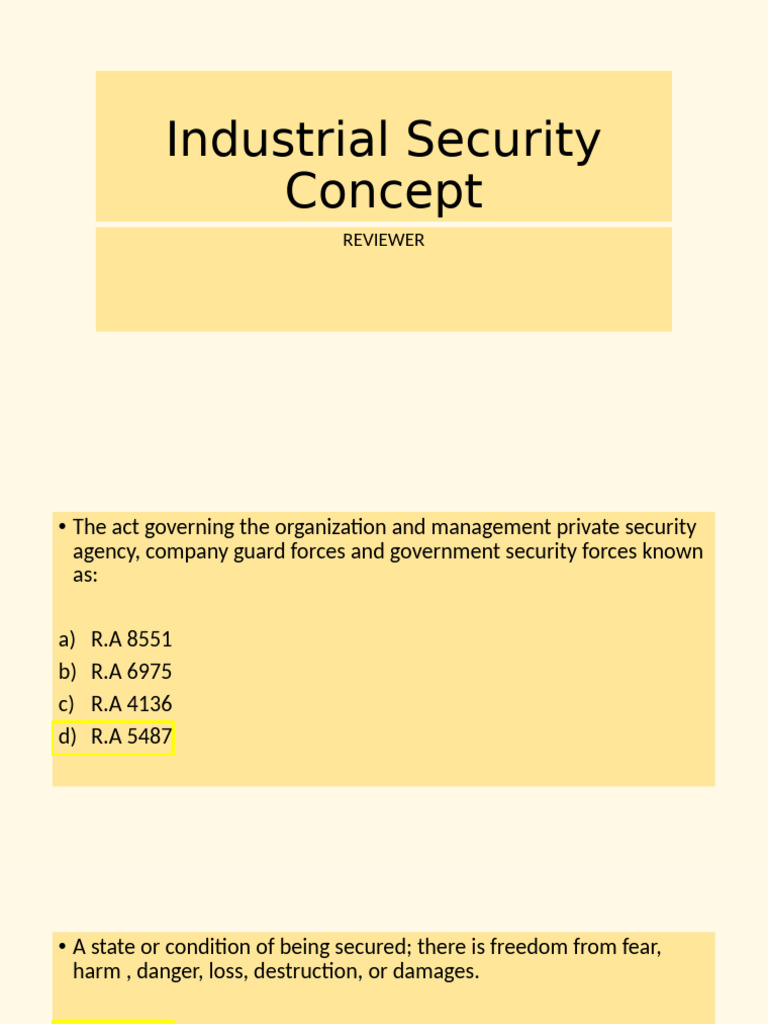 Industrial Security Concept | PDF