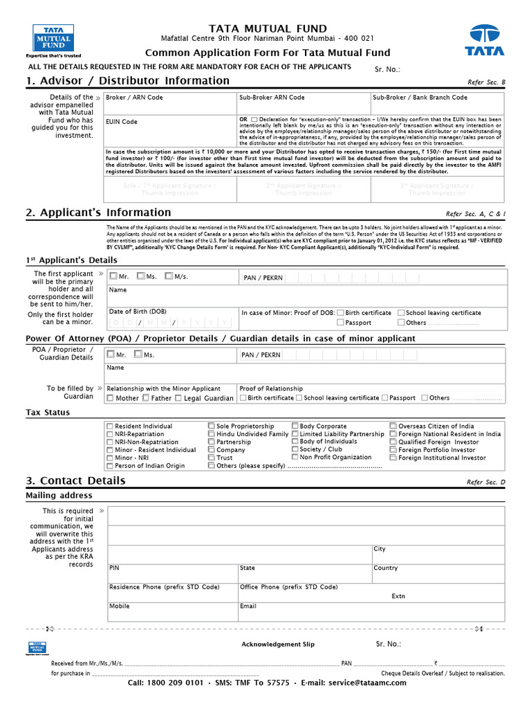TATA Applicationform 0 | PDF