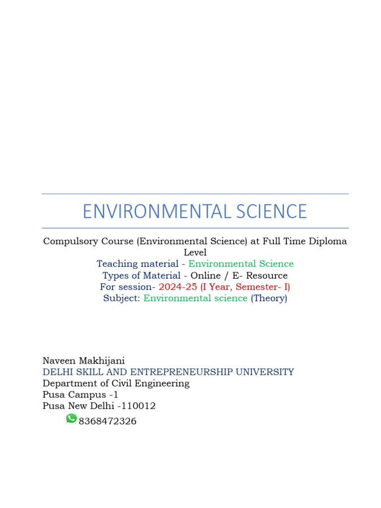 Environmental Science | PDF