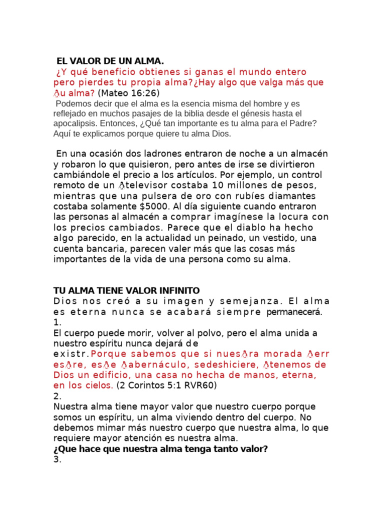 EL VALOR DE UN ALMA | PDF