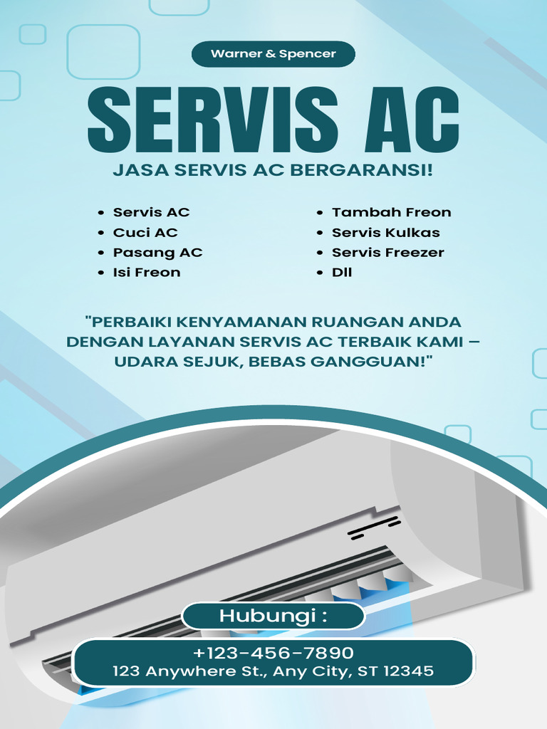 Biru & Putih Minimalis Promosi Jasa Servis AC Cerita Instagram | PDF