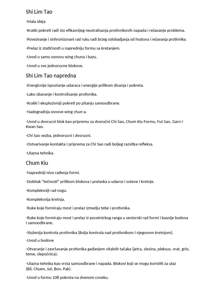 Wing Chun Level 10 Script | PDF | Wing Chun | Chinese Martial Arts