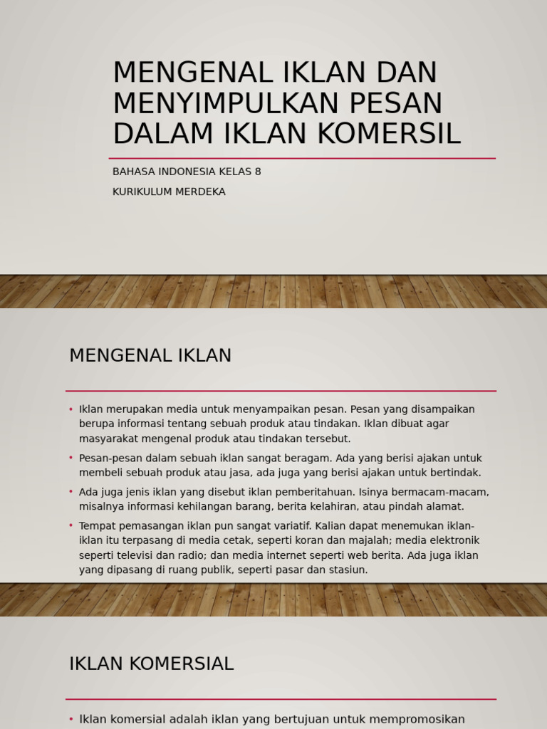 Mengenal Iklan Dan Menyimpulkan Pesan Dalam Iklan Komersil | PDF