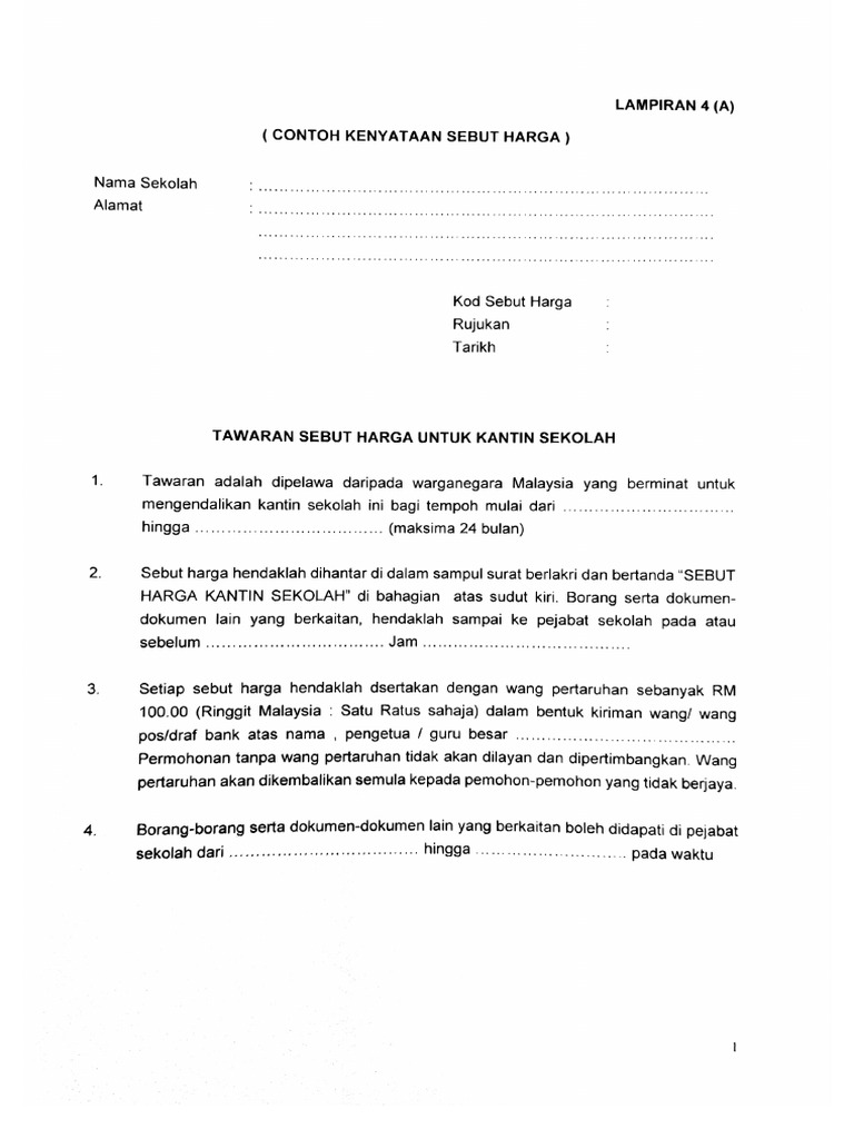 Bengkel Buka Sebut Harga Surat K PPD | PDF