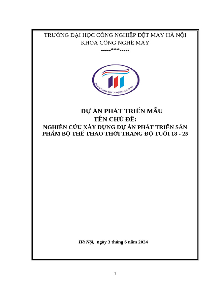 (123doc) Nghien Cuu Xay Dung Du An Phat Trien San Pham Vay Thoi Trang Do Tuoi 18 25 | PDF