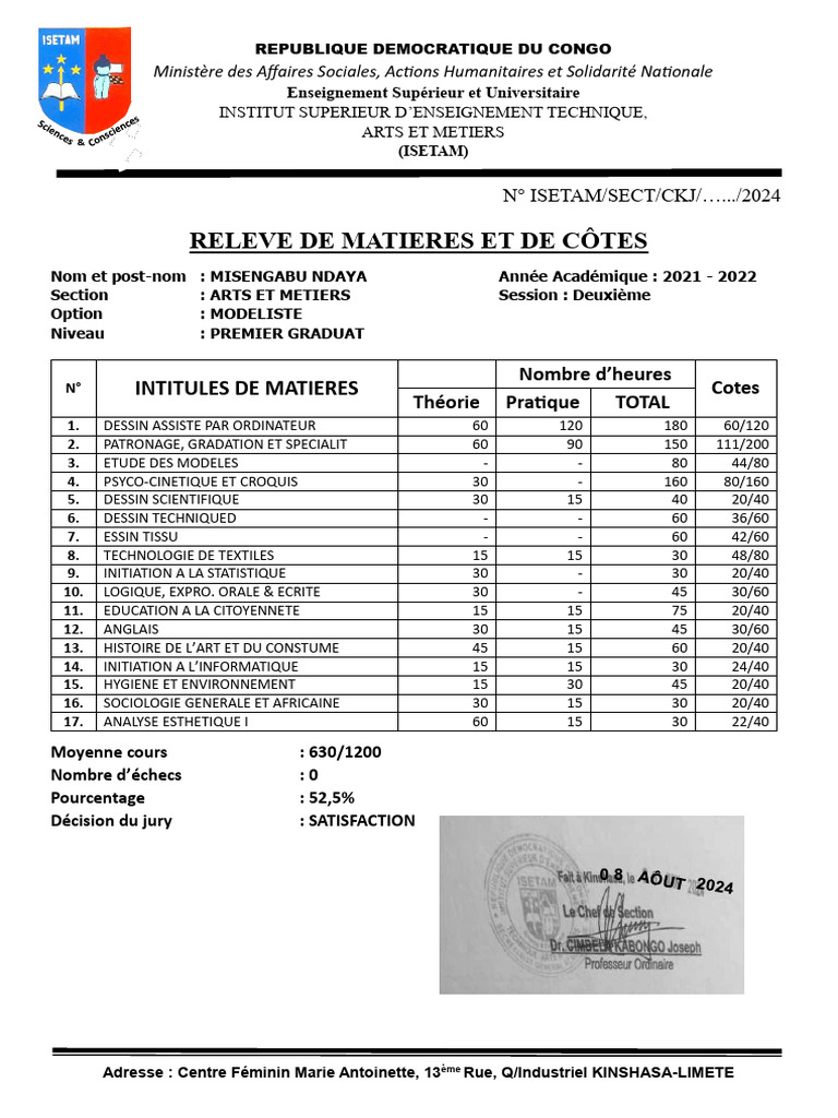 Releve de Côtes | PDF