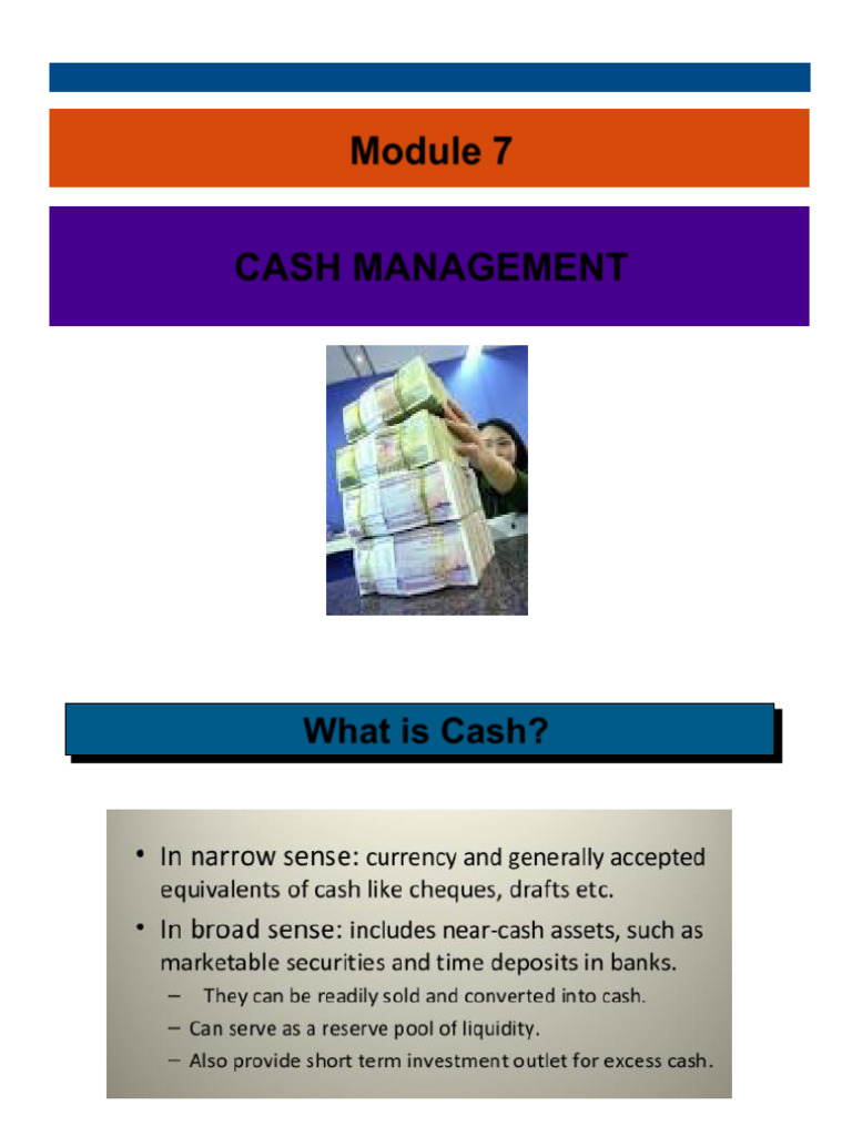 Module 2 Cash Management Pdf Expense Business Economics