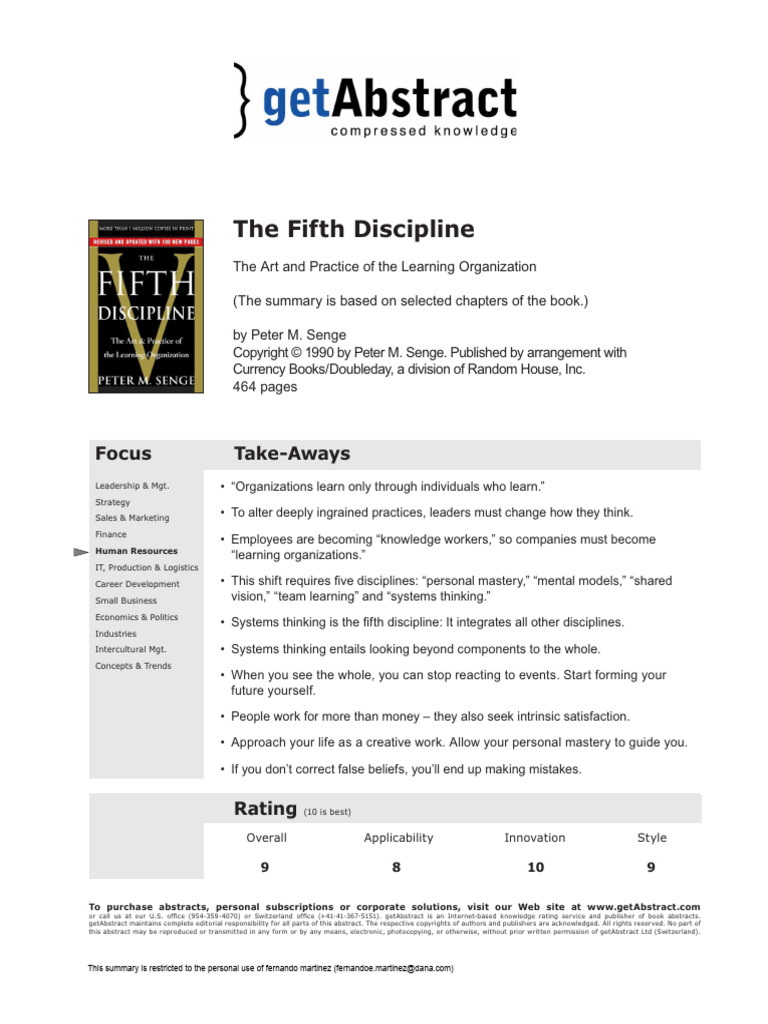 Fifth Discipline Senge e | PDF