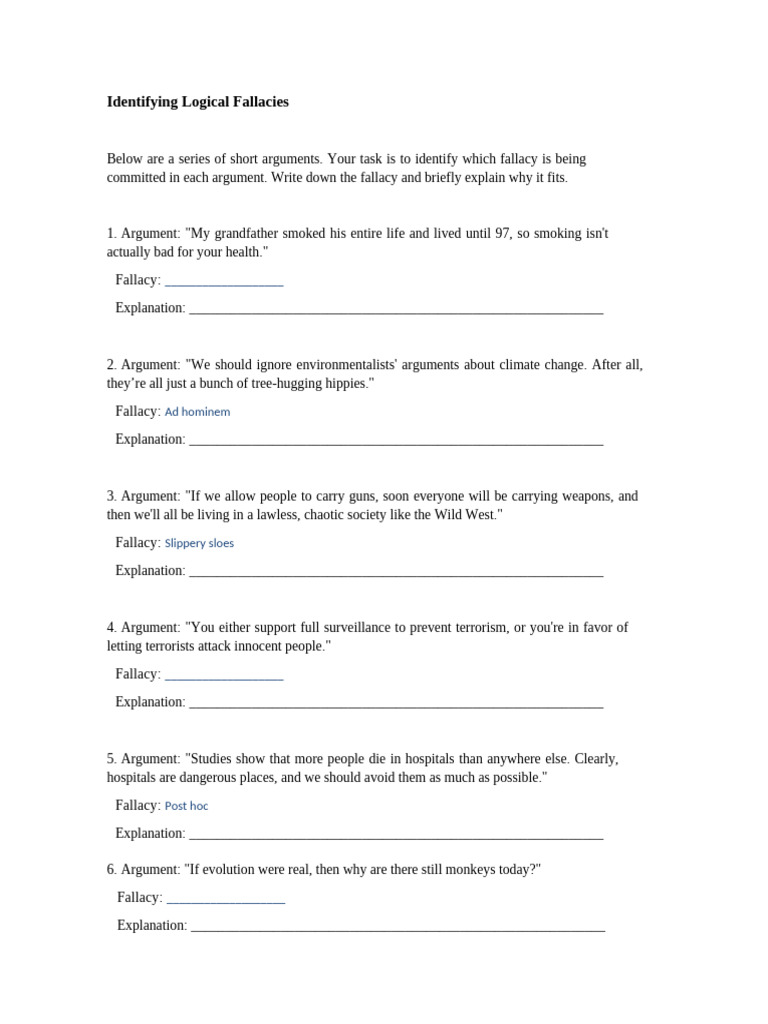 Identifying Logical Fallacies | PDF