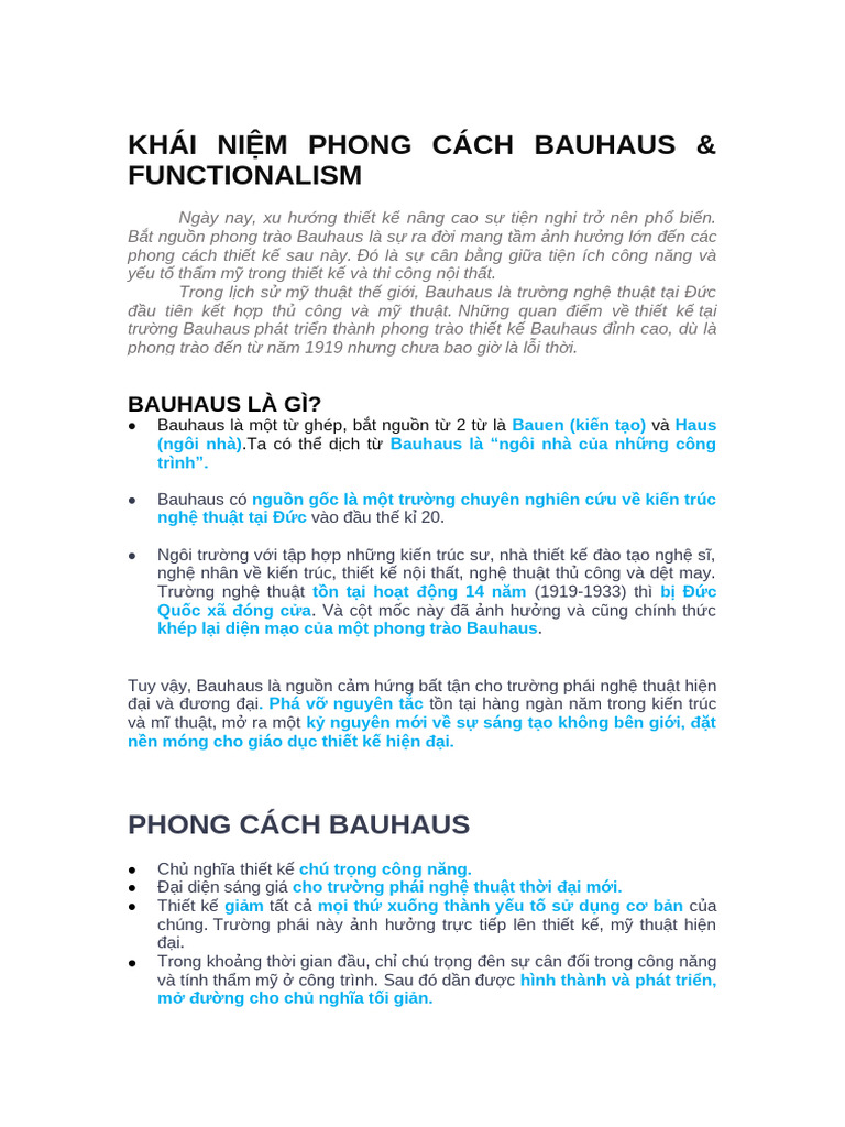 Bauhaus and Functionalism | PDF