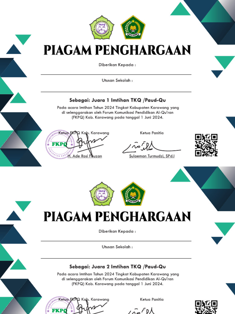 Piagam Imtihan | PDF