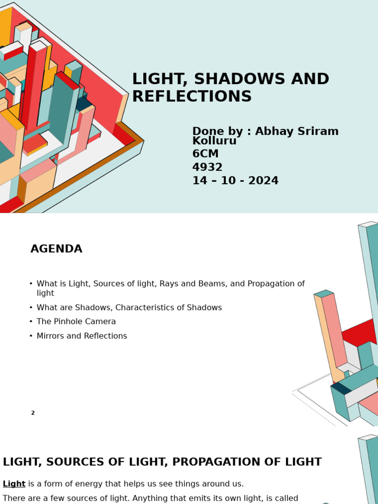 Light, Shadows and Reflections | PDF