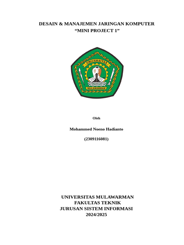 Mohammed Noeno Hadianto - Mini Project 1 - DMJK | PDF