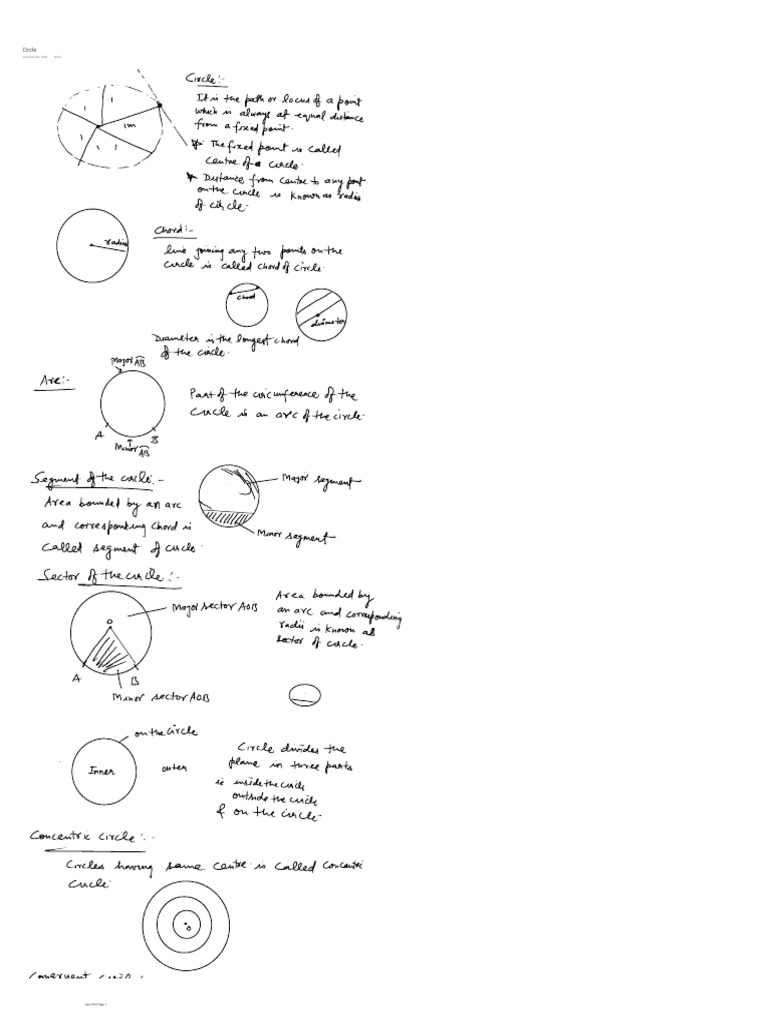 Circle Class 9 (2024) | PDF