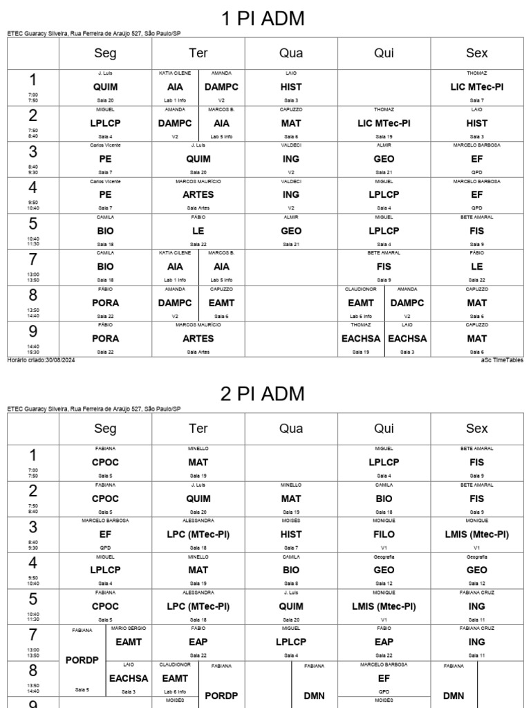 2024 2sem r07 PorTurma | PDF
