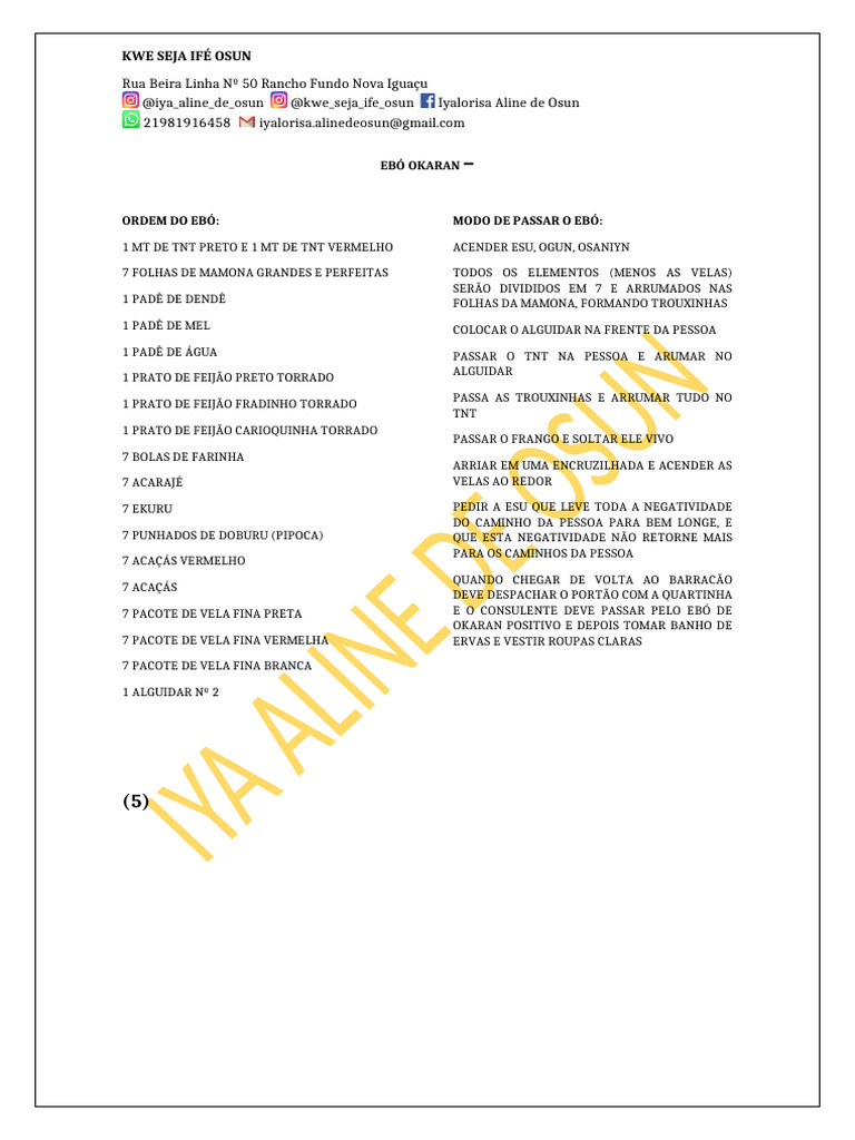 Ebó Okaran 1.5 | PDF