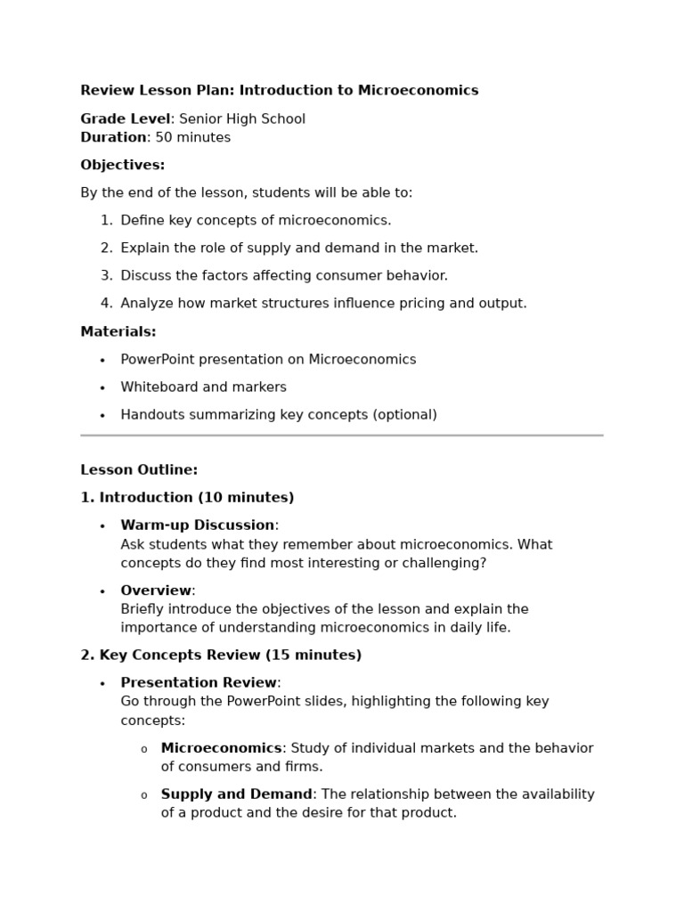 Micro Lesson 1 Review | PDF