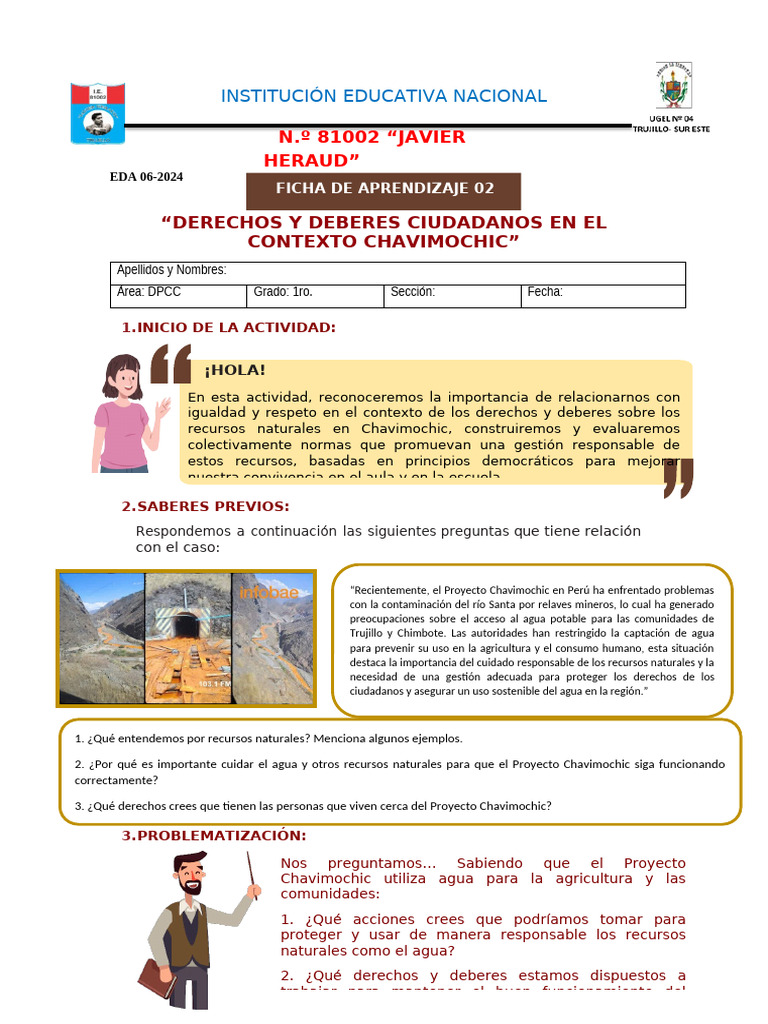 Ficha de Aprendizaje N°02-U6-2024 | PDF