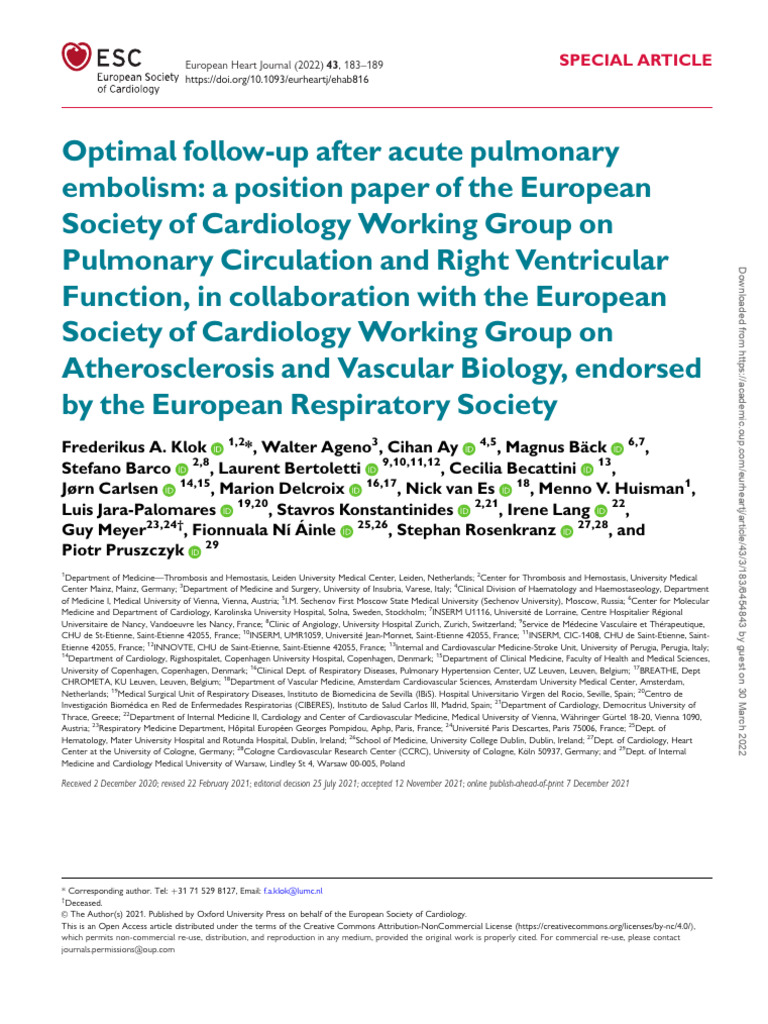 Special Article: European Heart Journal (2022), 183-189 | PDF