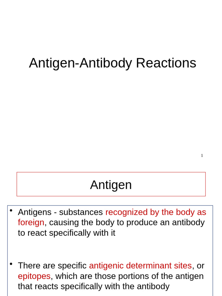 Antigen Antibody Reaction | PDF