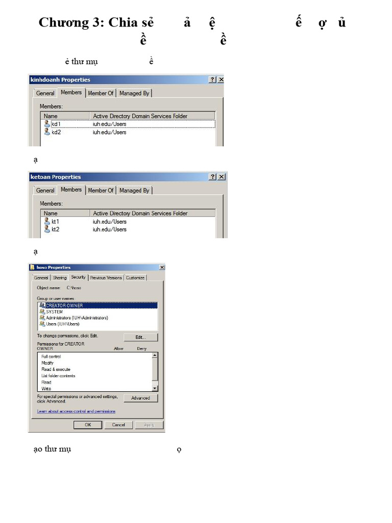 chuong 3 - chia se va bao ve tai nguyen ket hop chi dinh phan quyen ntfs | PDF