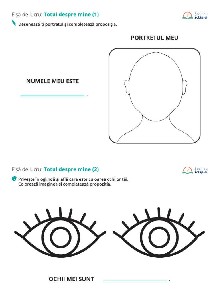 TOTUL DESPRE MINE Fise de Lucru | PDF
