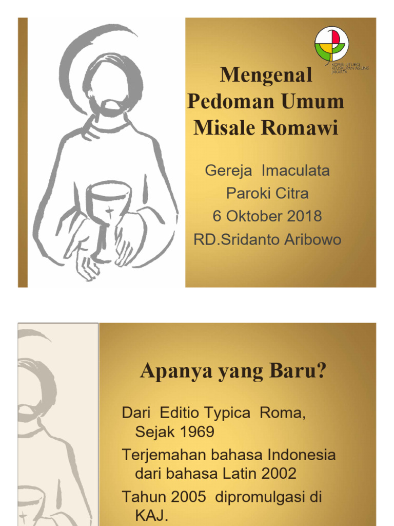 Pembekalan Liturgi (Pedoman Umum Misale Romawi) | PDF