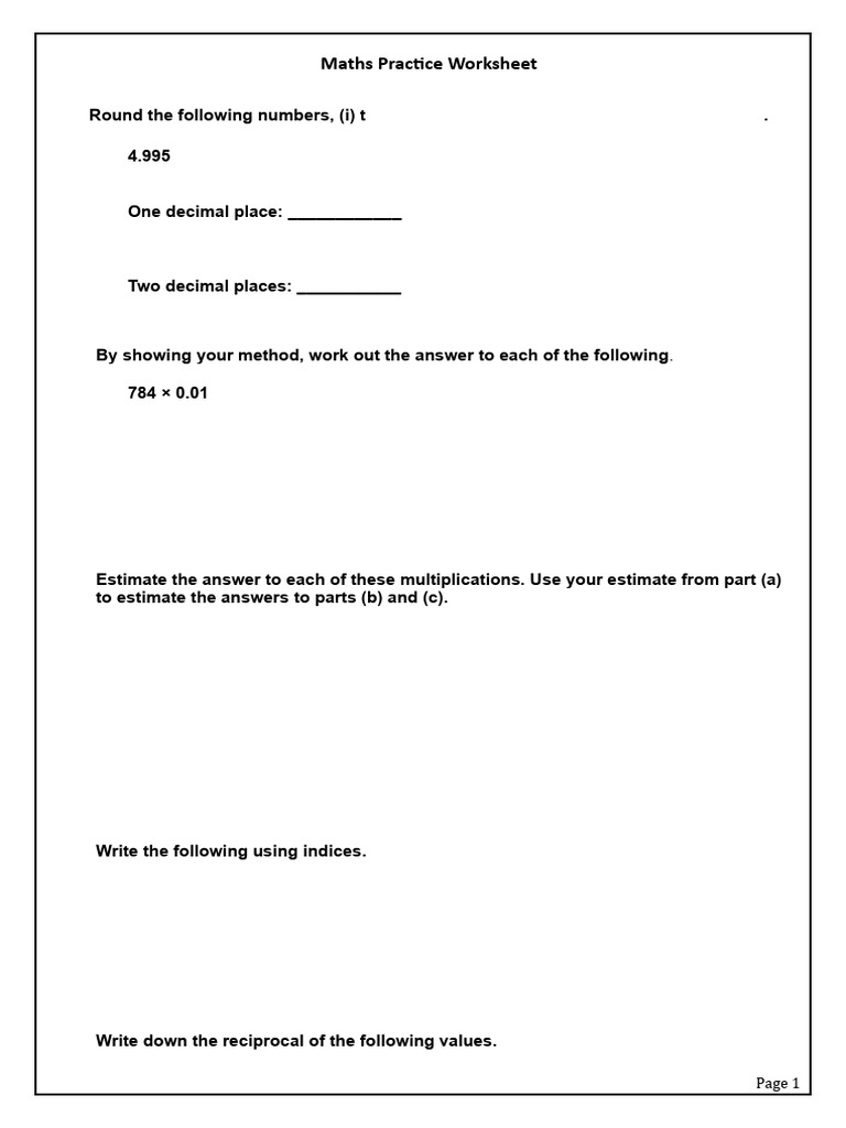 Practice Math G-VII Oct-2024 | PDF