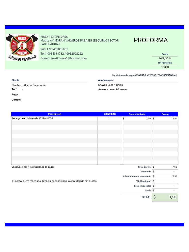 Proforma 10050-2024 | PDF